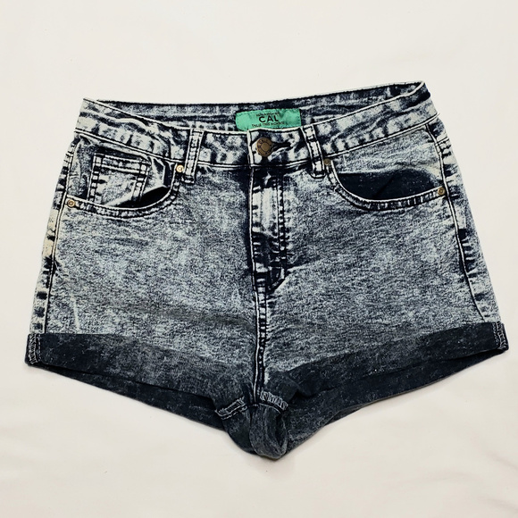 Cali | Shorts | Cali Cuffed Acid Wash Ultra High Rise Jean Shorts ...